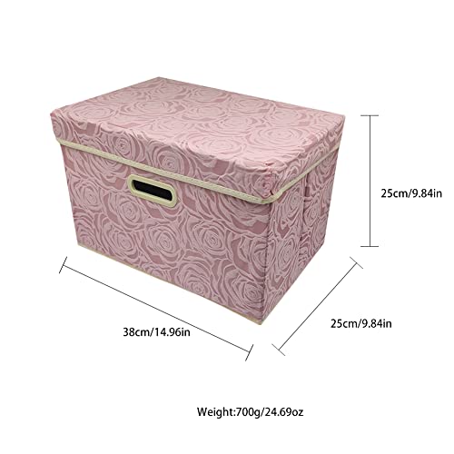 Magik Stackable Storage Containers Extra Large Storage Bins with Lid Cube Container (Medium，Pink)