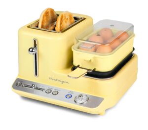 nostalgia retro 3-in-1 breakfast station, 2-wide slot breakfast station, yellow