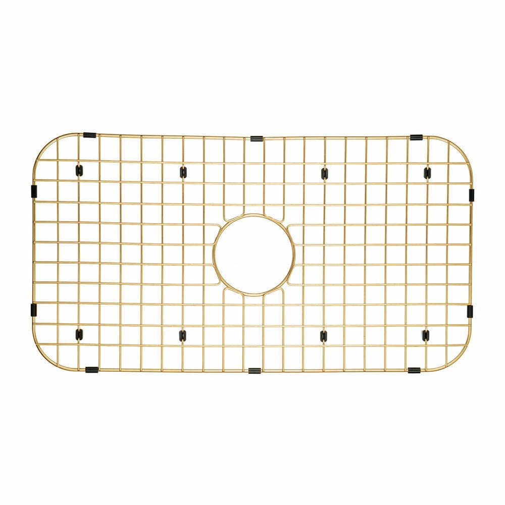 Starstar Sinks Protector Matte Gold 304 Stainless Steel Kitchen Sink Bottom Grid, Rack (27-3/16 L x 14-5/16 W)