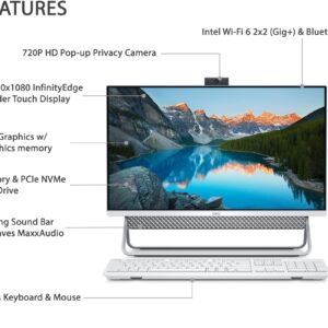 Newest Dell Inspiron 24 5000 All-in-One Desktop, 23.8” FHD Touchscreen, Intel i5-1135G7, 16GB DDR4 RAM, 512GB SSD, Webcam, Wi-Fi 6, HDMI, Wireless Keyboard&Mouse, Win11 Home, Silver