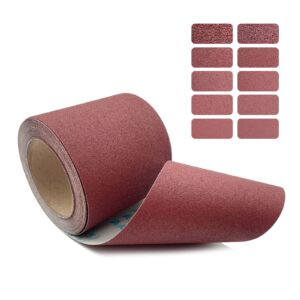 120 grit emery cloth roll, 4.5 inch wide 32.8 ft long (equals 1/4 sheet sandpaper 71 pcs) abrasive sandpaper rolls for metal automotive wood furniture sanding paper drum palm sander (120 grit)