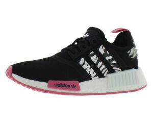 adidas originals nmd r1 primeblue womens shoes size 8.5, color: black/white/pink