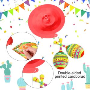 30 Pieces Mexican Fiesta Hanging Swirl Decorations, Cardstock Mexican Fiesta Cinco De Mayo Taco Twosday Birthday Theme Foil Ceiling Party Supplies for Boys Girls Baby Shower Party Favors