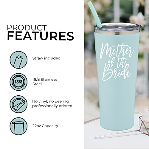 Mother of the Bride Tumbler - Engagement Announcement & Bridal Shower Gift for Bride's Mother - Stylish Coffee Mug for Mother of the Bride and Mother of the Groom