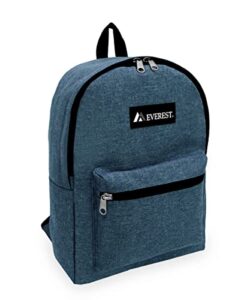 everest unisex-adult's basic denim backpack, dark navy, one size