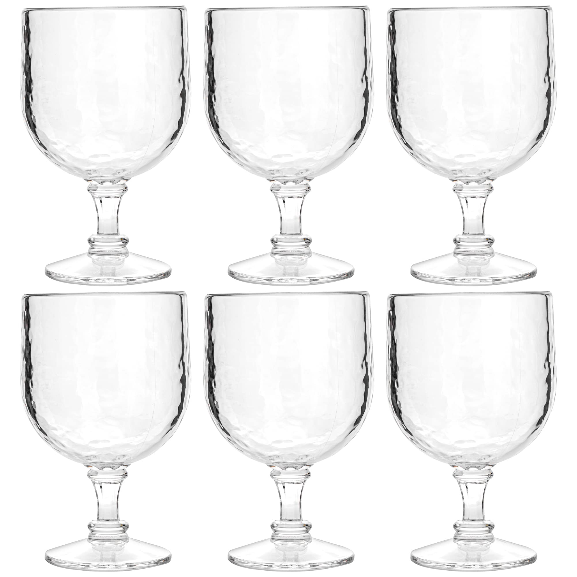 JX X&G Premium Wine Glasses 10.5 Ounce - Shatterproof, Reusable, Dishwasher Safe Drink Glassware (Set of 6) (6, 10.5 OUNCE)