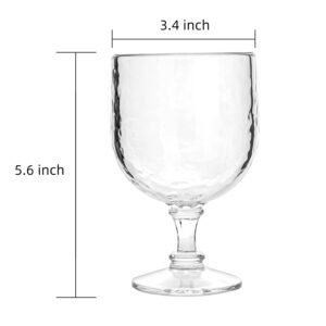 JX X&G Premium Wine Glasses 10.5 Ounce - Shatterproof, Reusable, Dishwasher Safe Drink Glassware (Set of 6) (6, 10.5 OUNCE)