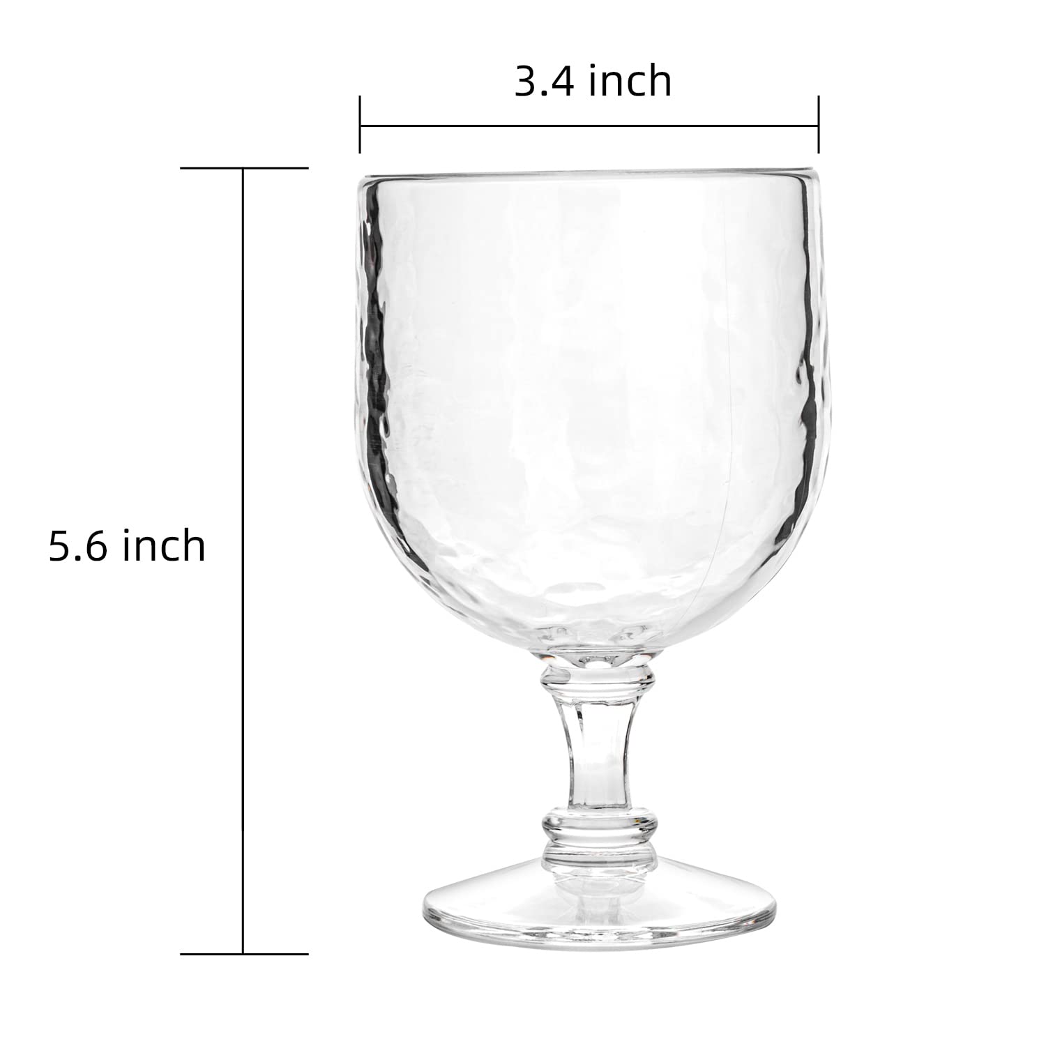 JX X&G Premium Wine Glasses 10.5 Ounce - Shatterproof, Reusable, Dishwasher Safe Drink Glassware (Set of 6) (6, 10.5 OUNCE)