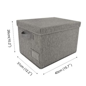 GRANNY SAYS Bundle of 2-Pack Closet Bins with Metal Frame & 3-Pack Rectangle Fabric Storage Bins with Lids