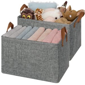 GRANNY SAYS Bundle of 3-Pack Closet Storage Bins with Lids & 2-Pack Lidless Storage Bins with Metal Frame