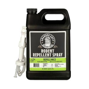 grandpa gus's rodent repellent spray with sprayer, natural peppermint & cinnamon oils repel mice and stop rats & squirrels, 1 gallon (pack of 1)