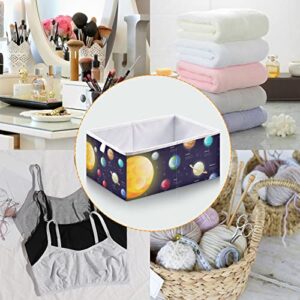 Solar System Storage Basket Storage Bin Rectangular Collapsible Storage Box Clothes Toys Bin Organizer for Home Kitchen Office