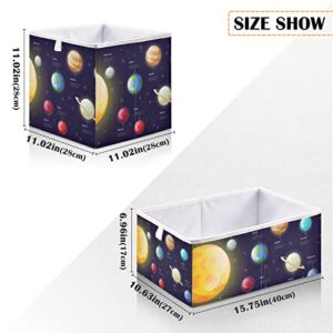 Solar System Storage Basket Storage Bin Rectangular Collapsible Storage Box Clothes Toys Bin Organizer for Home Kitchen Office