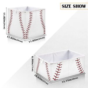 Softball Baseball Storage Basket Storage Bin Rectangular Collapsible Nursery Hamper Cute Bin Organizer for Laundry Room Balcony