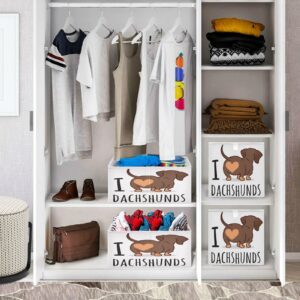 Dachshund Dog Storage Basket Storage Bin Rectangular Collapsible Toy Bins Towel Storage Organizer for Nursery Toys Kids Room