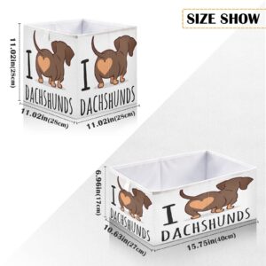 Dachshund Dog Storage Basket Storage Bin Rectangular Collapsible Toy Bins Towel Storage Organizer for Nursery Toys Kids Room