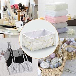 Gold Marble Storage Basket Storage Bin Square Collapsible Toy Bins Nursery Storage Hamper Organizer for Home Toys Clothes Kids