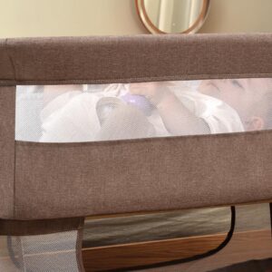 Baby Crib,3 in 1 Baby Bassinet Bedside Crib Adjustable Portable Bed for Infant,Baby Newborn Must Have Bed,Khaki