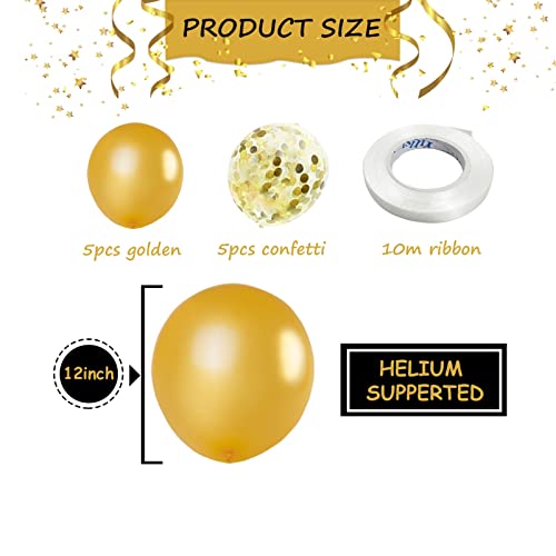 ECam Large - Gold One Balloon for First Birthday, 40 Inch Number 1 Balloon, Gold 1st Birthday Balloons, Confetti Balloons, Gold 1 Balloon 1st Birthday Decorations for Boys, 1 Year Old Balloon