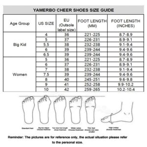 yamerbo Cheer Shoes for Youth Girls, White Varsity Cheerleading Shoes for Women, Breathable and Lightweight Dance Athletic Flats, Women Competition Training Tennis Sneaker Shoes -White 1