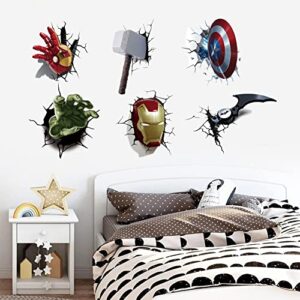 New Superhero Wall Decals Boys Girls Favorite Movie Wall Stickers Peel and Stick Decal for Bedroom Game Room Party Wall Art