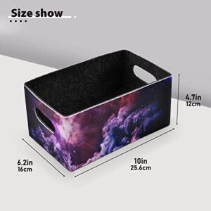 J JOYSAY Starry Galaxy Storage Basket Felt Storage Bin Collapsible Closet Baskets Toy Storage Box Organizer for Shelf Closet Nursery Home