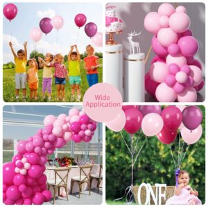 GREMAG Pink Balloon Garland Kit, Hot Pink Balloons Arch Party Decorations, 97 Pcs Macaron Pink Retro Peach, 18 12 10 5 Inch Latex Balloons with Balloon Flower For Birthday Shower Princess Theme Decor