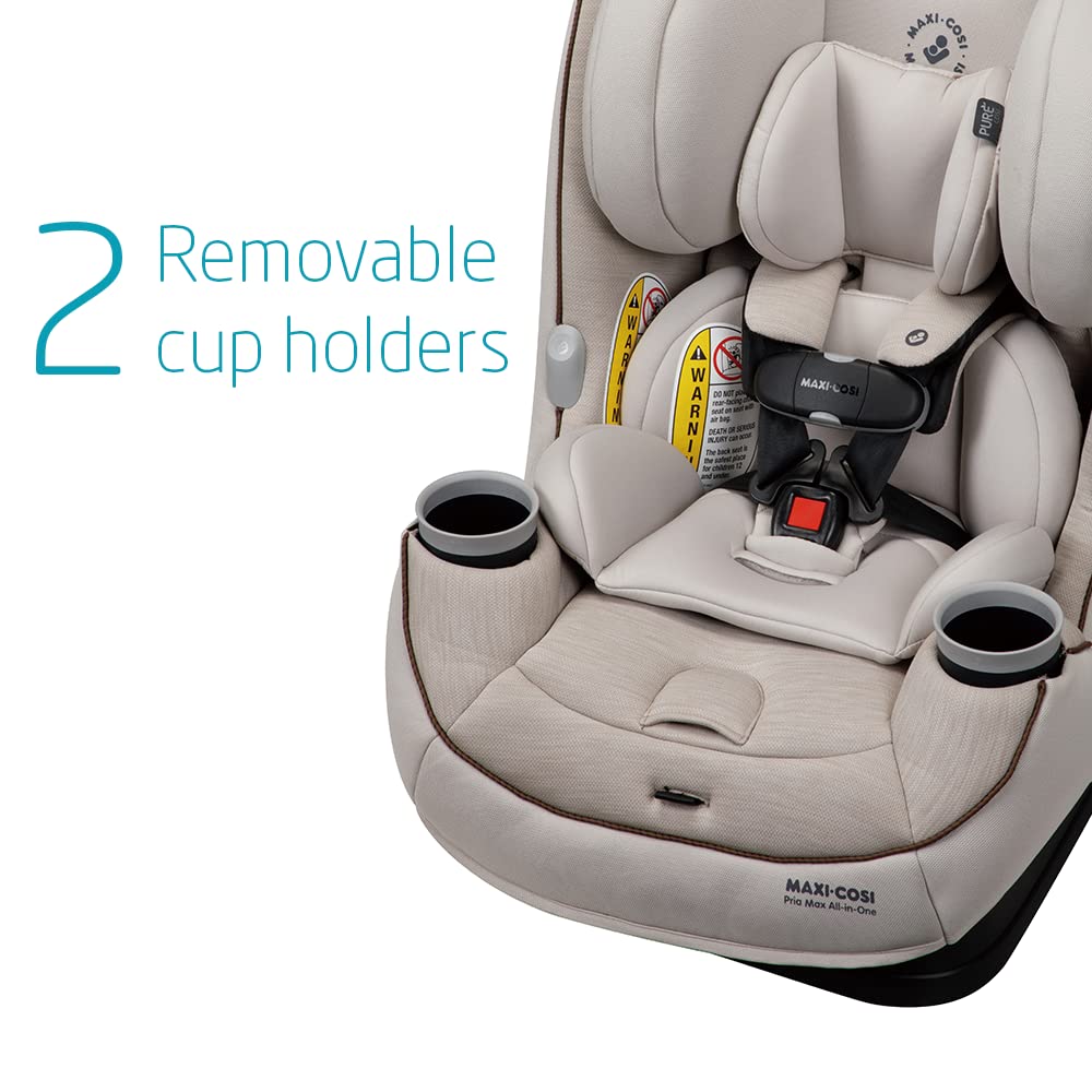 Maxi-Cosi Pria Max All-in-One Convertible Car Seat, Rear-Facing, from 4-40 pounds; Forward-Facing to 65 pounds; and up to 100 pounds in Booster Mode, Desert Wonder - PureCosi