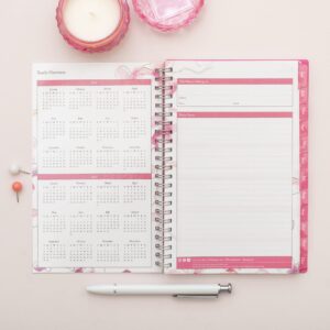 Blue Sky 2023 Weekly and Monthly Planner, January - December, 5" x 8", Clear Pocket Cover, Wirebound, Orchid (142084)