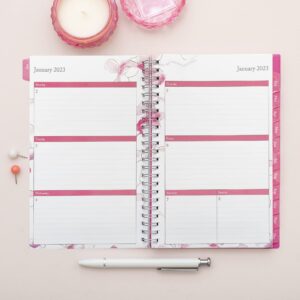 Blue Sky 2023 Weekly and Monthly Planner, January - December, 5" x 8", Clear Pocket Cover, Wirebound, Orchid (142084)