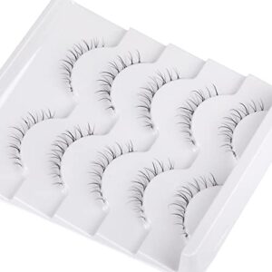 False Eyelashes Bottom Lashes Wispy Natural DIY Fake Eye Lashes Clear Band Mink Lashes Reusable Soft Handmade Lashes Pack