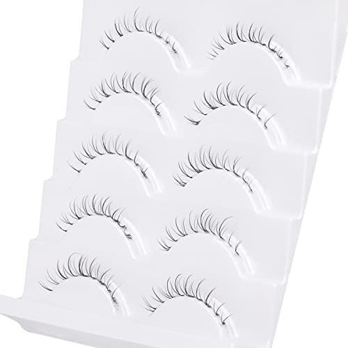 False Eyelashes Bottom Lashes Wispy Natural DIY Fake Eye Lashes Clear Band Mink Lashes Reusable Soft Handmade Lashes Pack