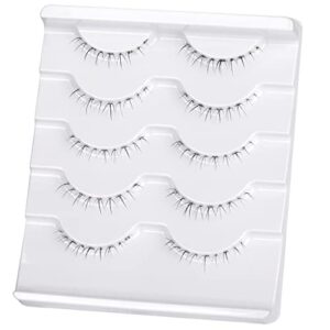 False Eyelashes Bottom Lashes Wispy Natural DIY Fake Eye Lashes Clear Band Mink Lashes Reusable Soft Handmade Lashes Pack