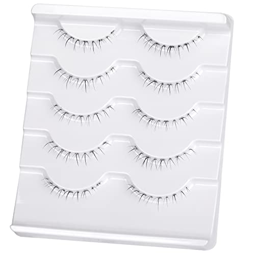 False Eyelashes Bottom Lashes Wispy Natural DIY Fake Eye Lashes Clear Band Mink Lashes Reusable Soft Handmade Lashes Pack