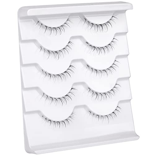 False Eyelashes Bottom Lashes Wispy Natural DIY Fake Eye Lashes Clear Band Mink Lashes Reusable Soft Handmade Lashes Pack