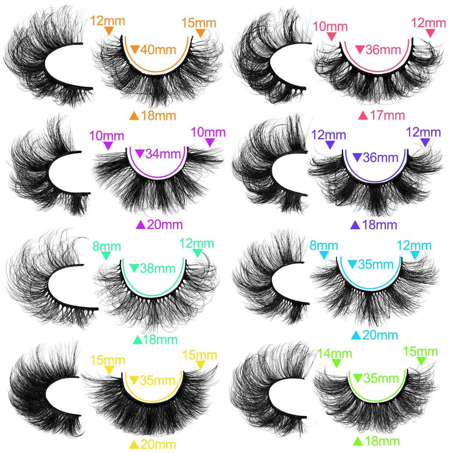 48 Pairs Mink Lashes Fluffy Thick Eyelashes 8 Styles Mixed Dramatic Long Faux Mink Eye lashes Pack 10D Curl Wholesale Luxury Soft Fake Eyelashes