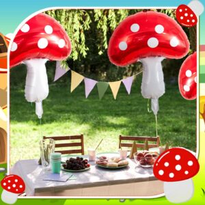 6 Pcs Mushroom Foil Balloons Mushroom Birthday Decor 31 x 21 Inch Fun Mushroom Party Decorations Cute Mushroom Balloons Forest Plant Theme Balloon for Baby Shower Wedding Celebration