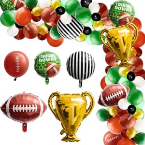 watinc 129pcs football balloon garland arch kit, football theme party favors decorations supplies foil latex balloons celebration decor, sports themed birthday decorations for athletes boys men