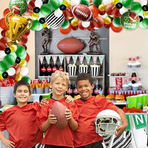 WATINC 129Pcs Football Balloon Garland Arch Kit, Football Theme Party Favors Decorations Supplies Foil Latex Balloons Celebration Decor, Sports Themed Birthday Decorations for Athletes Boys Men