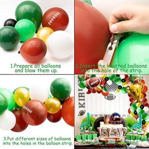 WATINC 129Pcs Football Balloon Garland Arch Kit, Football Theme Party Favors Decorations Supplies Foil Latex Balloons Celebration Decor, Sports Themed Birthday Decorations for Athletes Boys Men