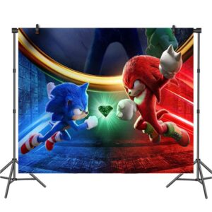 sonic birthday party supplies, happy birthday backdrop for sonic party supplies, 5 x 3ft birthday backdrop for sonic birthday party decor