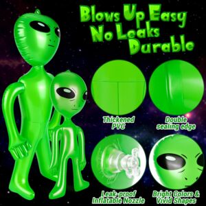 6pcs Alien Inflatable Balloons, 33 Inch Inflatables Alien and 21 Inch Alien Inflates Balloon for Alien Party, Halloween, Christmas, Birthday Decoration (Green)