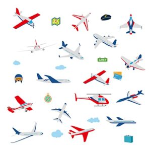 24 Sheets Airplane Temporary Tattoos, Birthday Decorations Airplane Party Favors