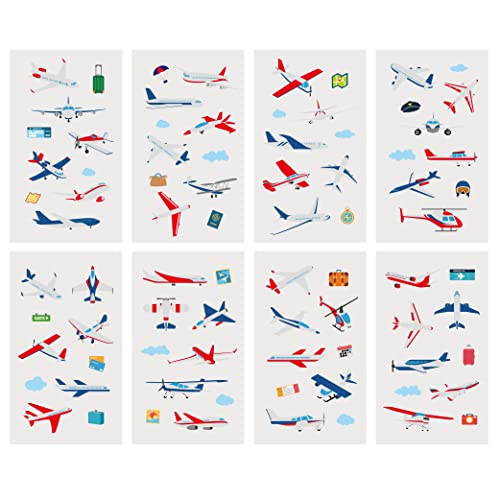 24 Sheets Airplane Temporary Tattoos, Birthday Decorations Airplane Party Favors