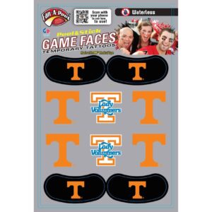 fan a peel tennessee (utk) waterless & stick temporary tattoos 10-piece combo, orange