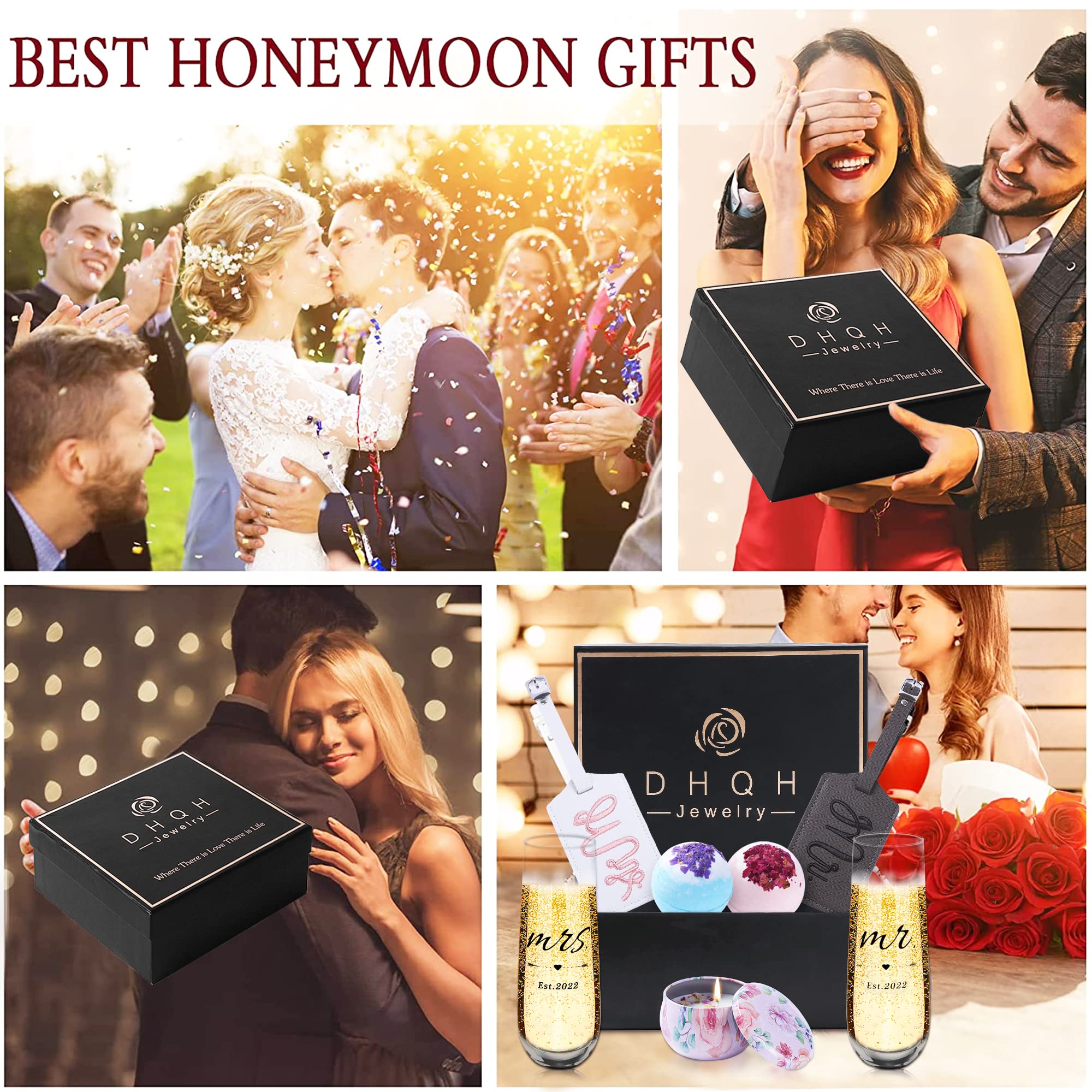 DHQH Mr and Mrs Gifts for Wedding Bridal Shower for Bride and Groom Engagement for Couples Honeymoon Travel Essentials Present for Husband Wife Newlywed Marriage