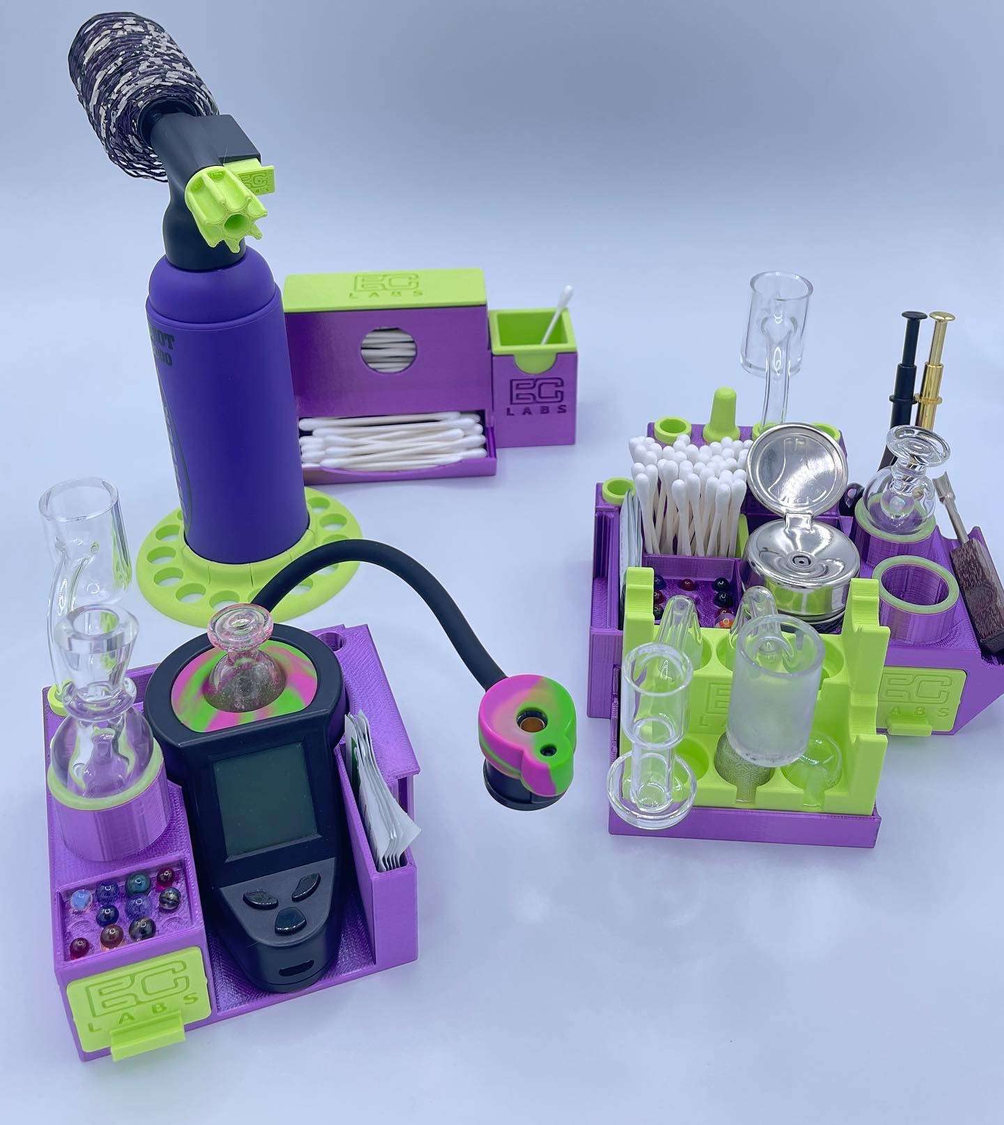 BC Labs Dab Rite Modular Caddy Purple Green