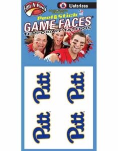 fan a peel university of pittsburgh pitt panthers – waterless & stick tattoos – 4-pk