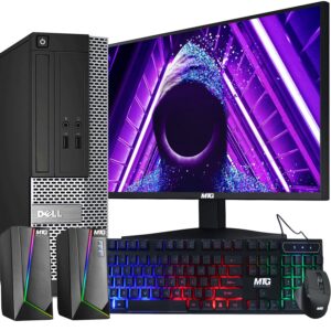 dell optiplex computer desktop pc, intel core i5 3rd gen, 16gb ram, 1tb hdd, mtg new 20 inch led monitor, rgb speaker and keyboard mouse, wifi, windows 10 pro (renewed)