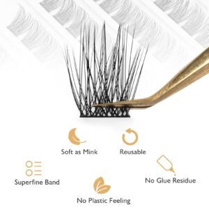 WONSIS Lash Clusters, 120 Pcs Individual Lashes Cluster, Soft and Lightweight Individual Lashes, 0.07 Thickness C Curl Synthetic Reusable Artificial DIY Lash Extension (Volume-Medium 12mm)